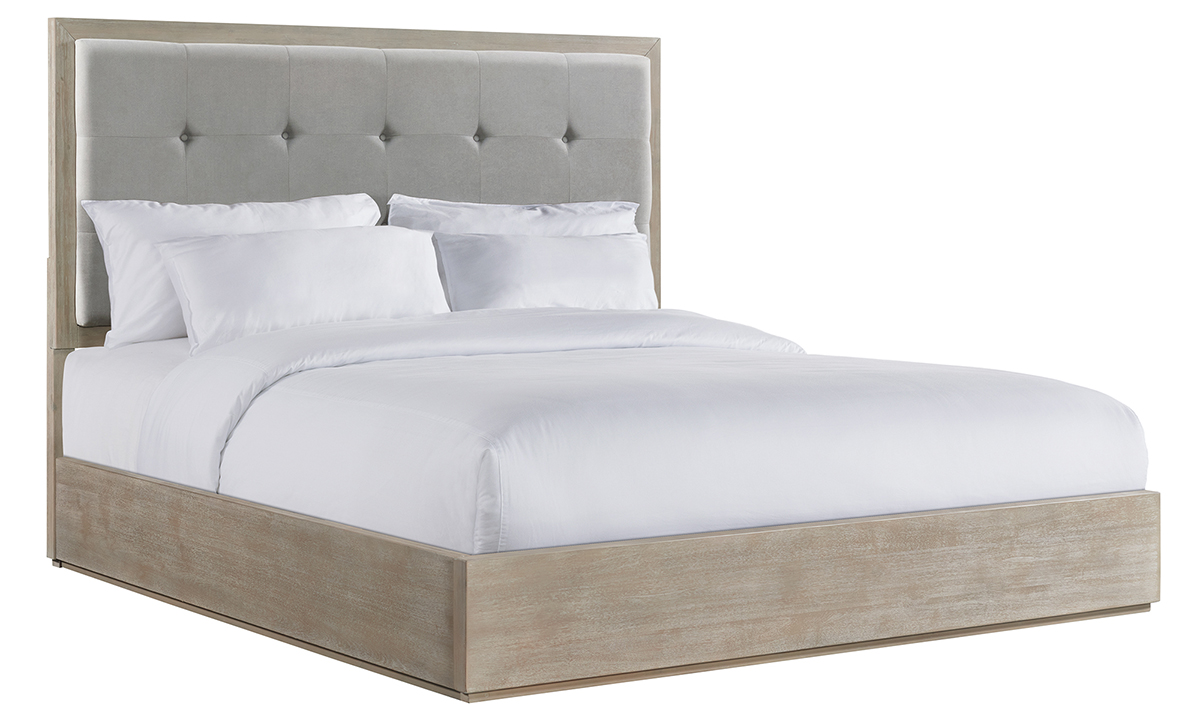 Perry Gray 3-Piece King Upholstered Panel Bedroom Set | Haynes Furniture