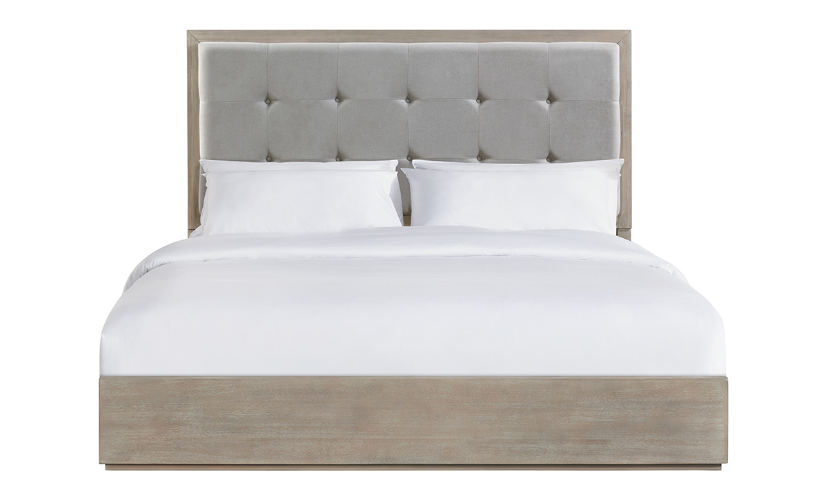Perry Gray 3-Piece King Upholstered Panel Bedroom Set | Haynes Furniture