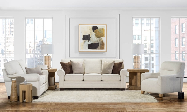 Addison Alabaster Roll Arm Sofa | Haynes Furniture