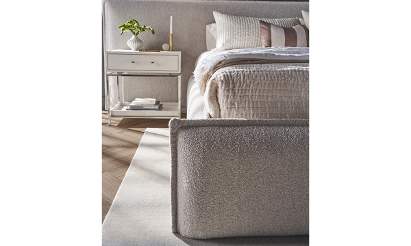 Lux Pebble Upholstered King Wall Bed | Haynes Furniture